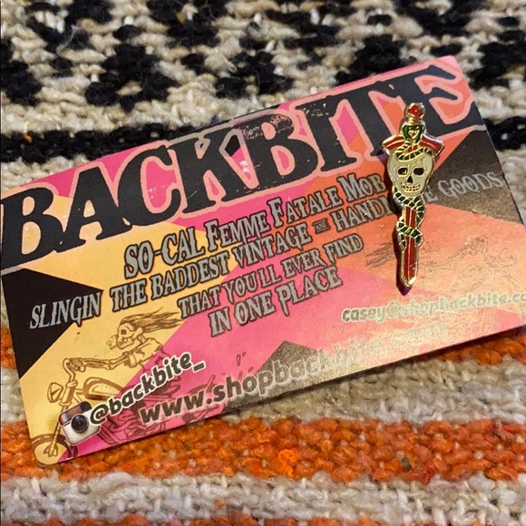 Backbite | Jewelry | Vintage Snake And Dagger Lapel Enamel Pin | Poshmark